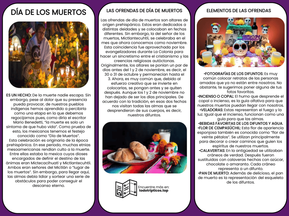 Trípticos del Día de los Muertos 【Descargar】